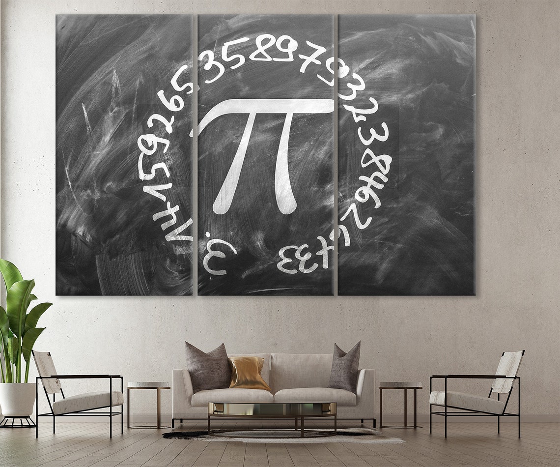 Number Pi Canvas Blackboard Wall Decor Math Constant Print | Etsy