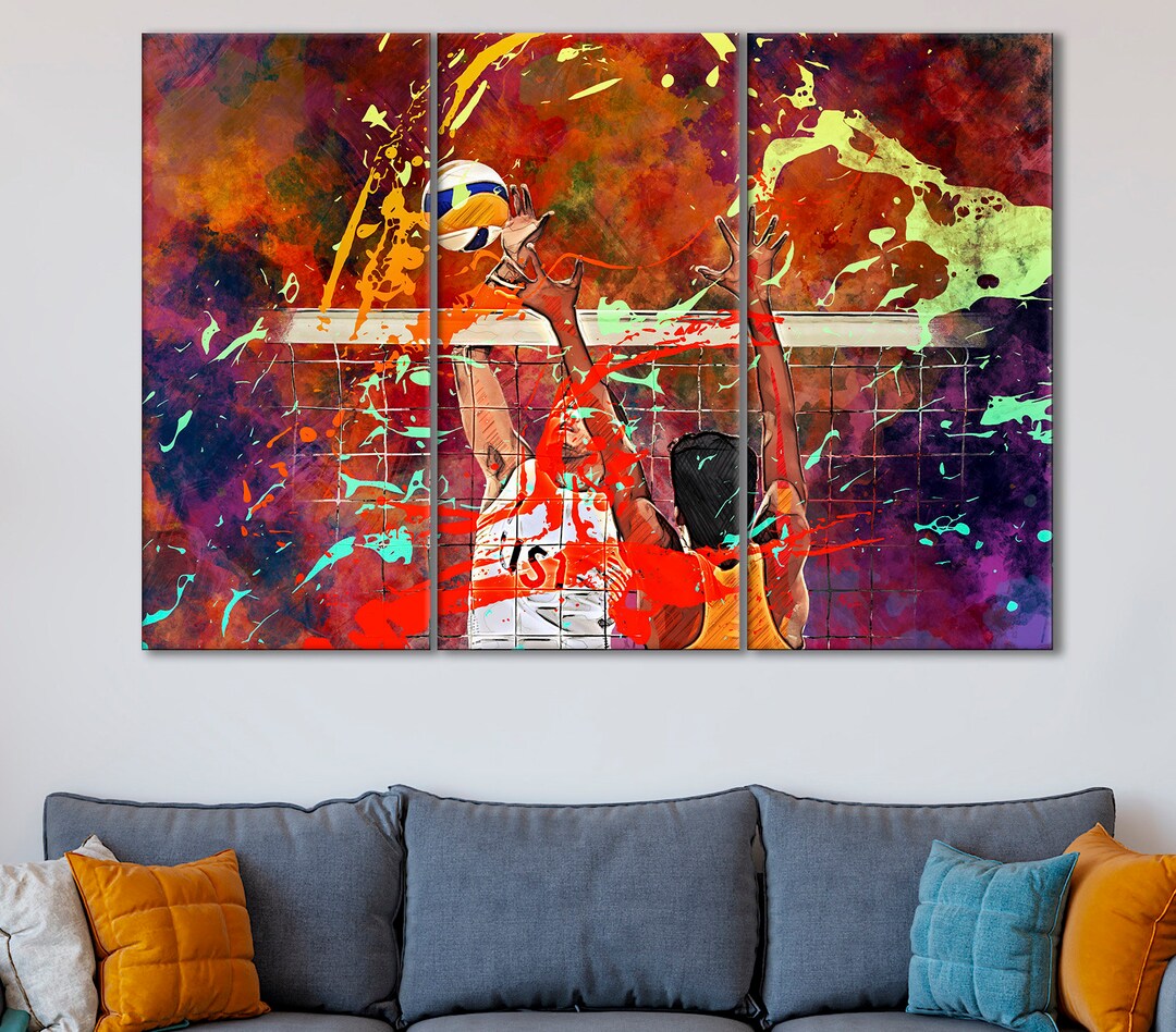 Men's Volleyball Wall Art, Volleyball Players Wall Decor, Volleyball ...