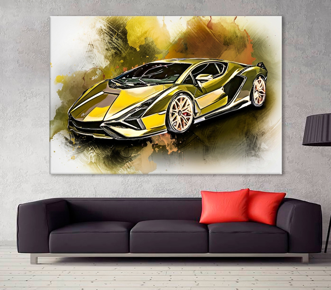 Lamborghini Sian Canvas Art, Lamborghini Wall Decor, Lamborghini Print ...
