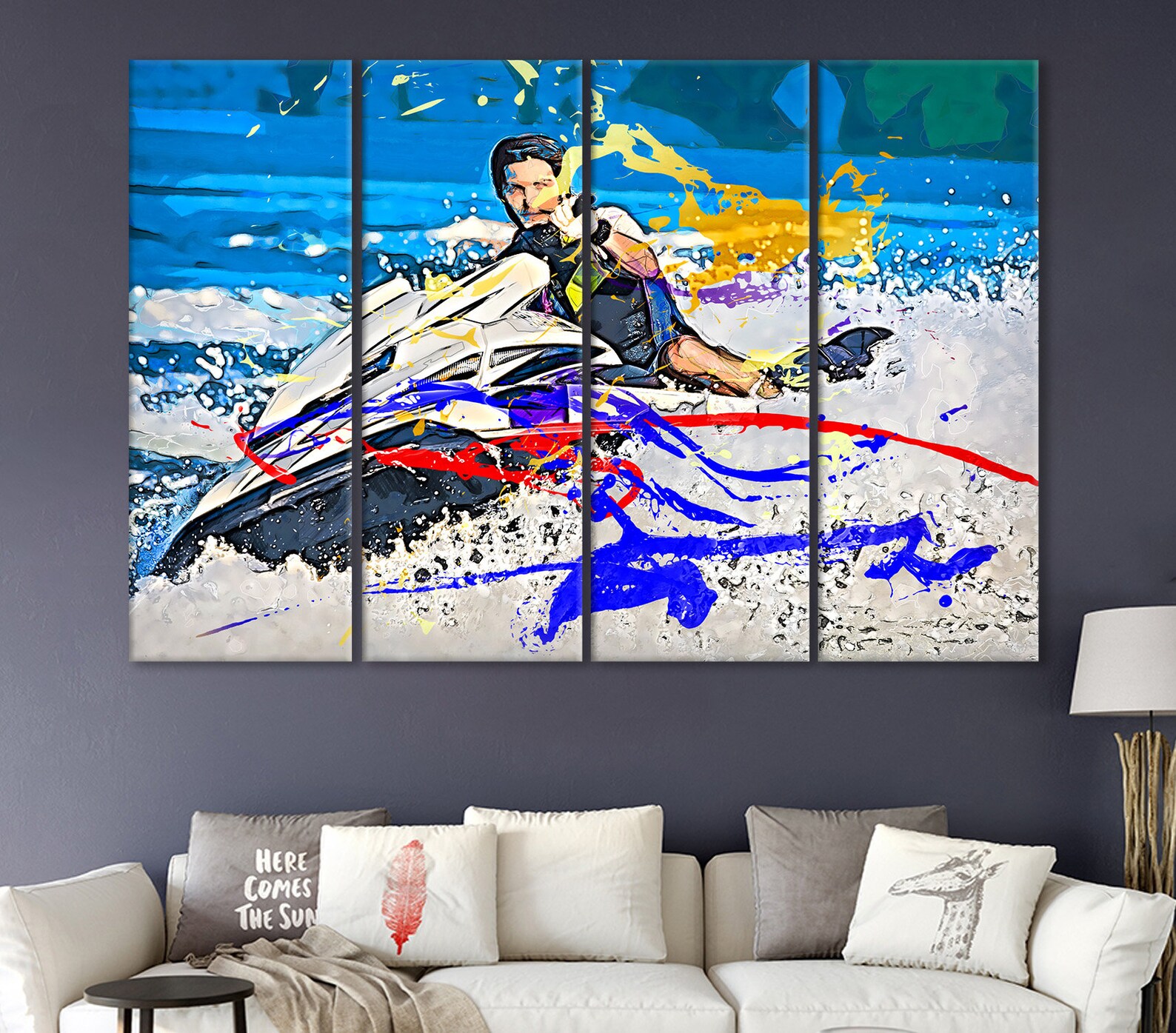 Jet Ski Canvas Jet Ski Wall Decor Water Sport Poster Jet - Etsy