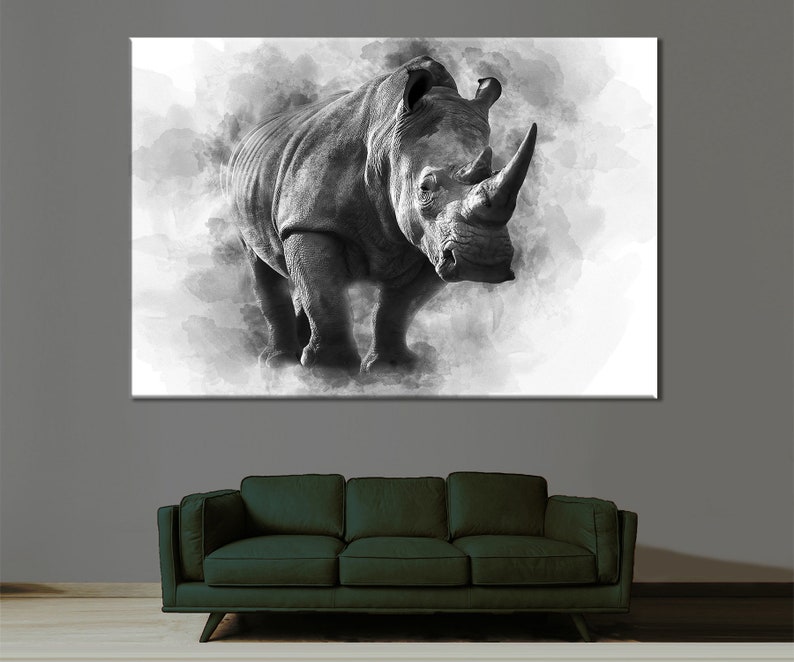 Rhinoceros Canvas Art Rhino Wall Decor Rhino Print Rhino - Etsy New Zealand