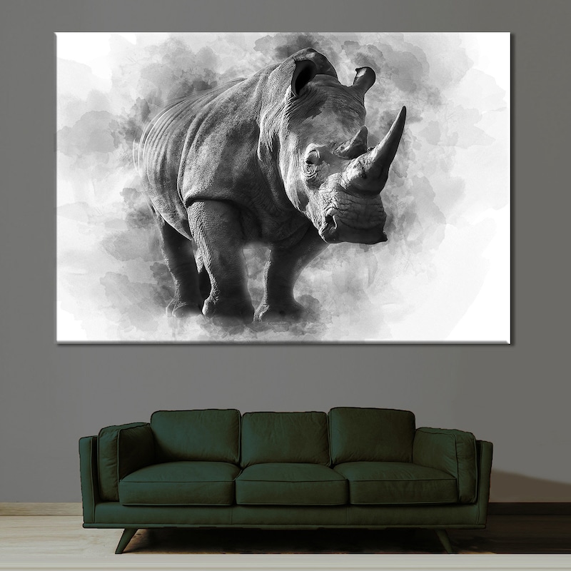 Rhino Print - Etsy