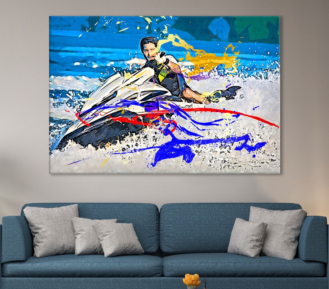 Jet Ski Canvas Jet Ski Wall Decor Water Sport Poster Jet - Etsy