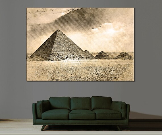 Egyptian Pyramids Canvas Egyptian Pyramids Wall Decor Egypt | Etsy