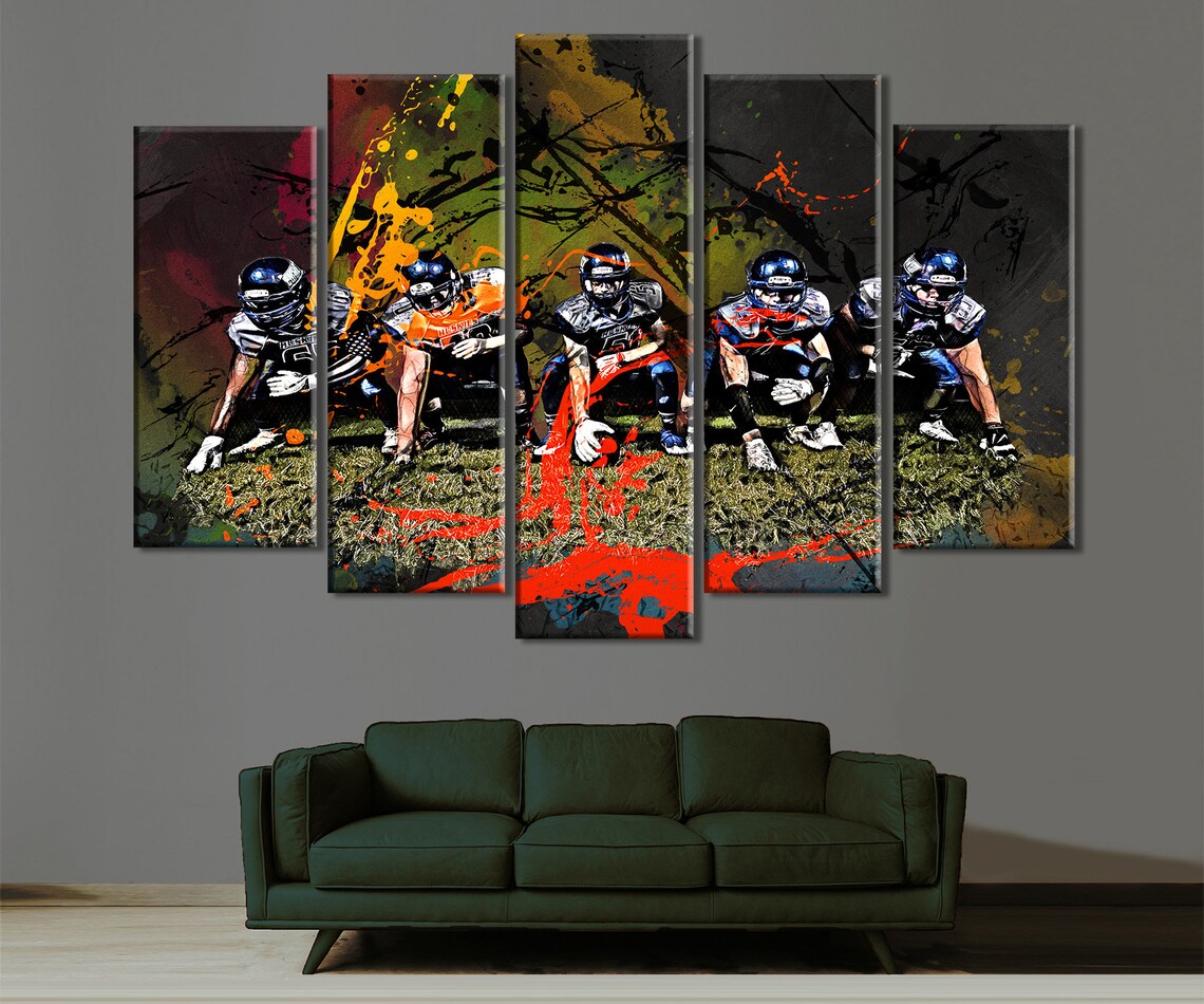 Football Team Canvas Art Football Wall Decor Football Print - Etsy
