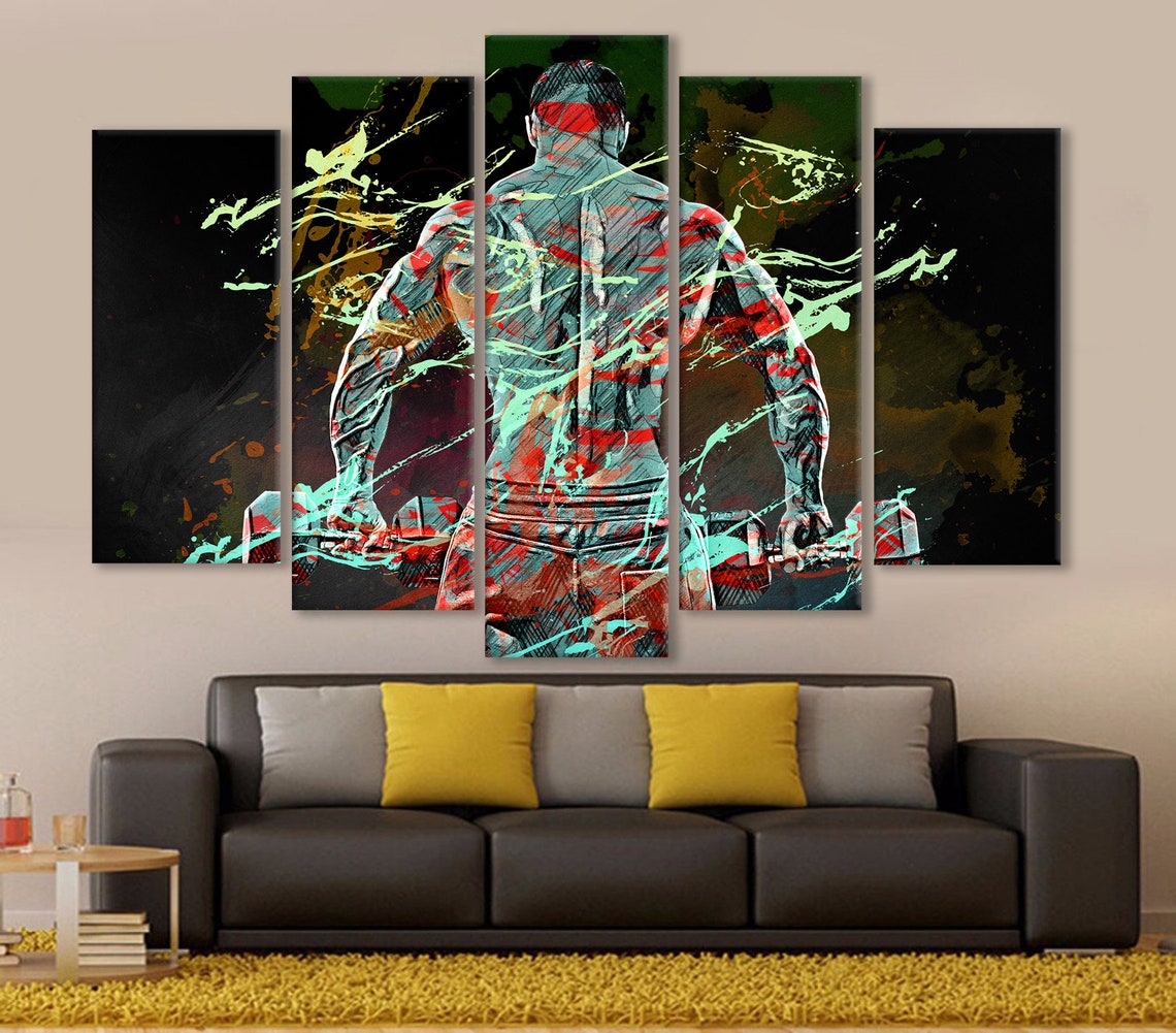 Bodybuilder Print Motivation Canvas Sport Canvas Print Gym | Etsy