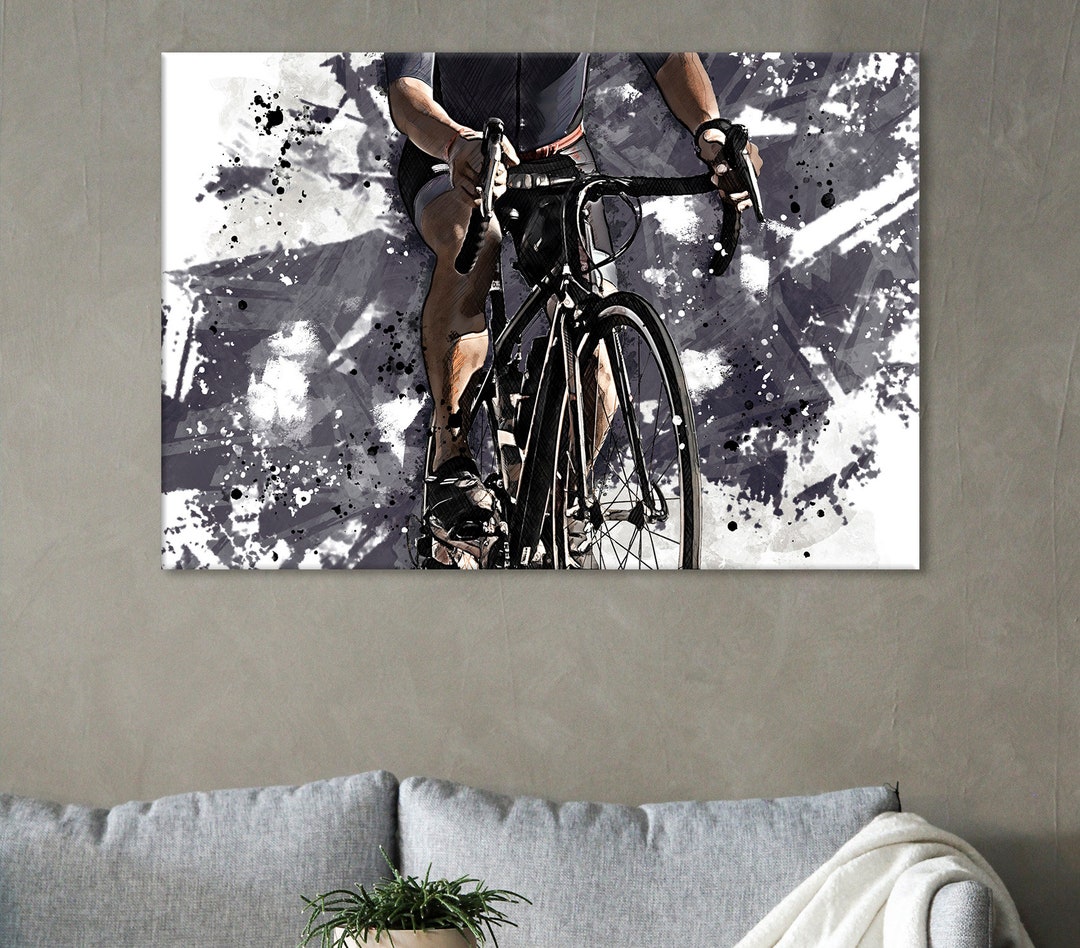 Bicycle Canvas Print: Modern Cyclist Wall Art - Etsy