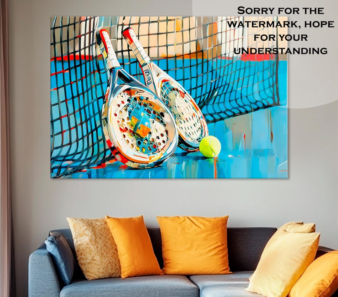 Padel Tennis Wall Art, Padle Tennis Racquet Decor, Padel Tennis Artwork ...