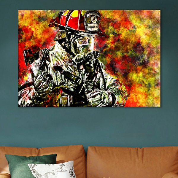 Firefighter Art - Etsy