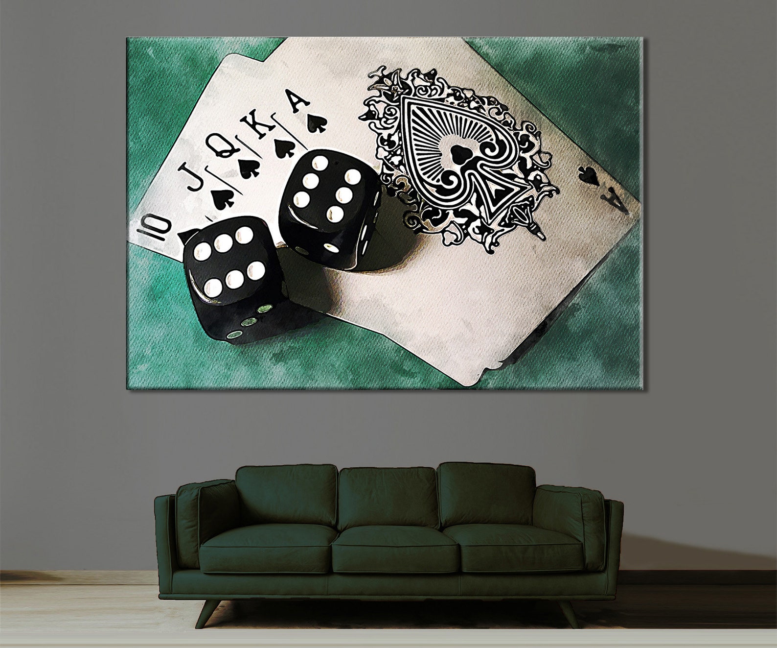 Poker Canvas Print Gambling Print Poker Room Decorpoker - Etsy