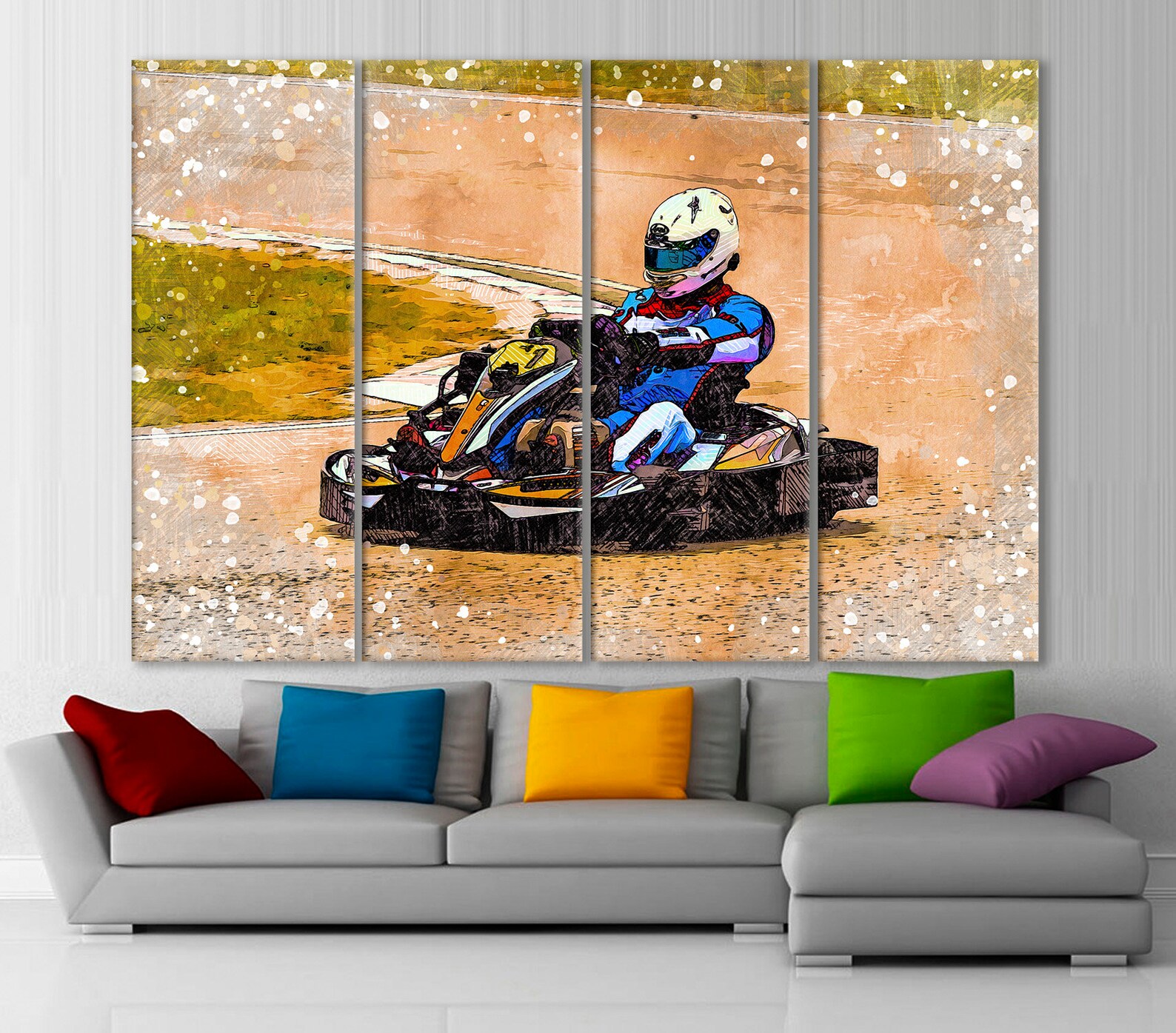 Kart Racing Print Go-kart Wall Art Race Room Decor Race | Etsy