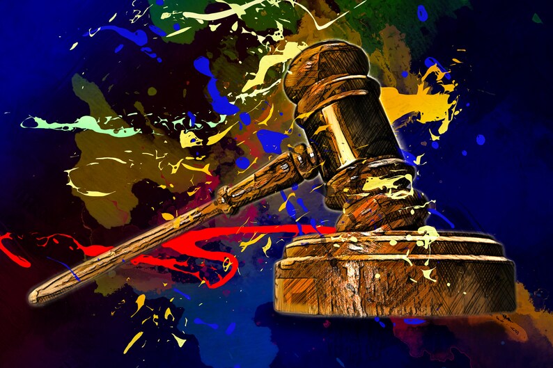 Judge Hammer Wall Decor Gavel Abstract Painting Law Court | Etsy