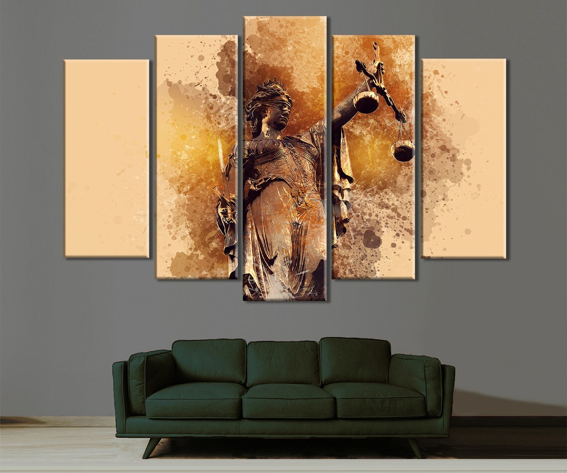 Lady Justice Wall Decor High Quality Canvas Print Goddess of - Etsy
