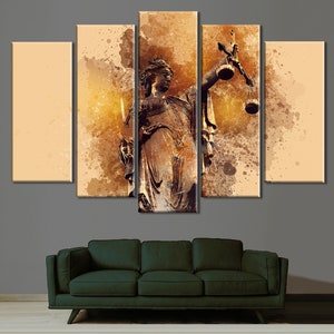 Lady Justice Wall Decor, High Quality Canvas Print, Goddess of Justice ...