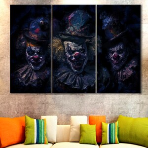 Scary Clowns Wall Decor, Creepy Clowns Artwork, Horror Clowns Room ...