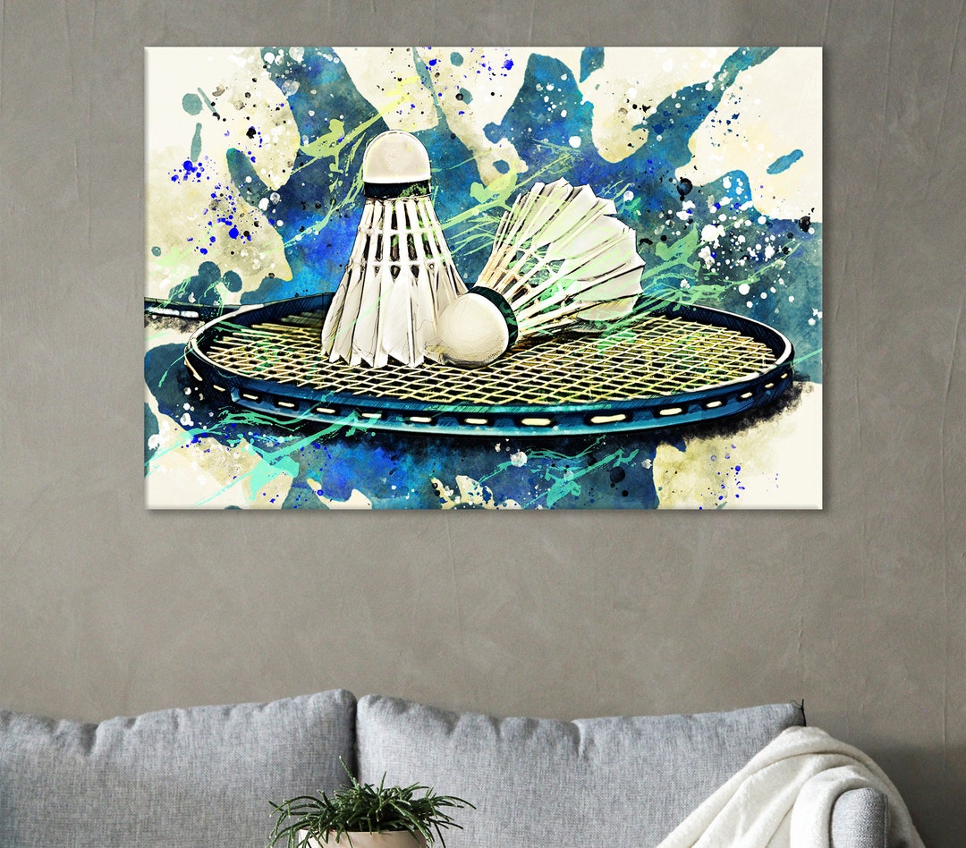 Badminton Artwork, Badminton Wall Decor, Shuttlecock Print, Shuttlecock ...