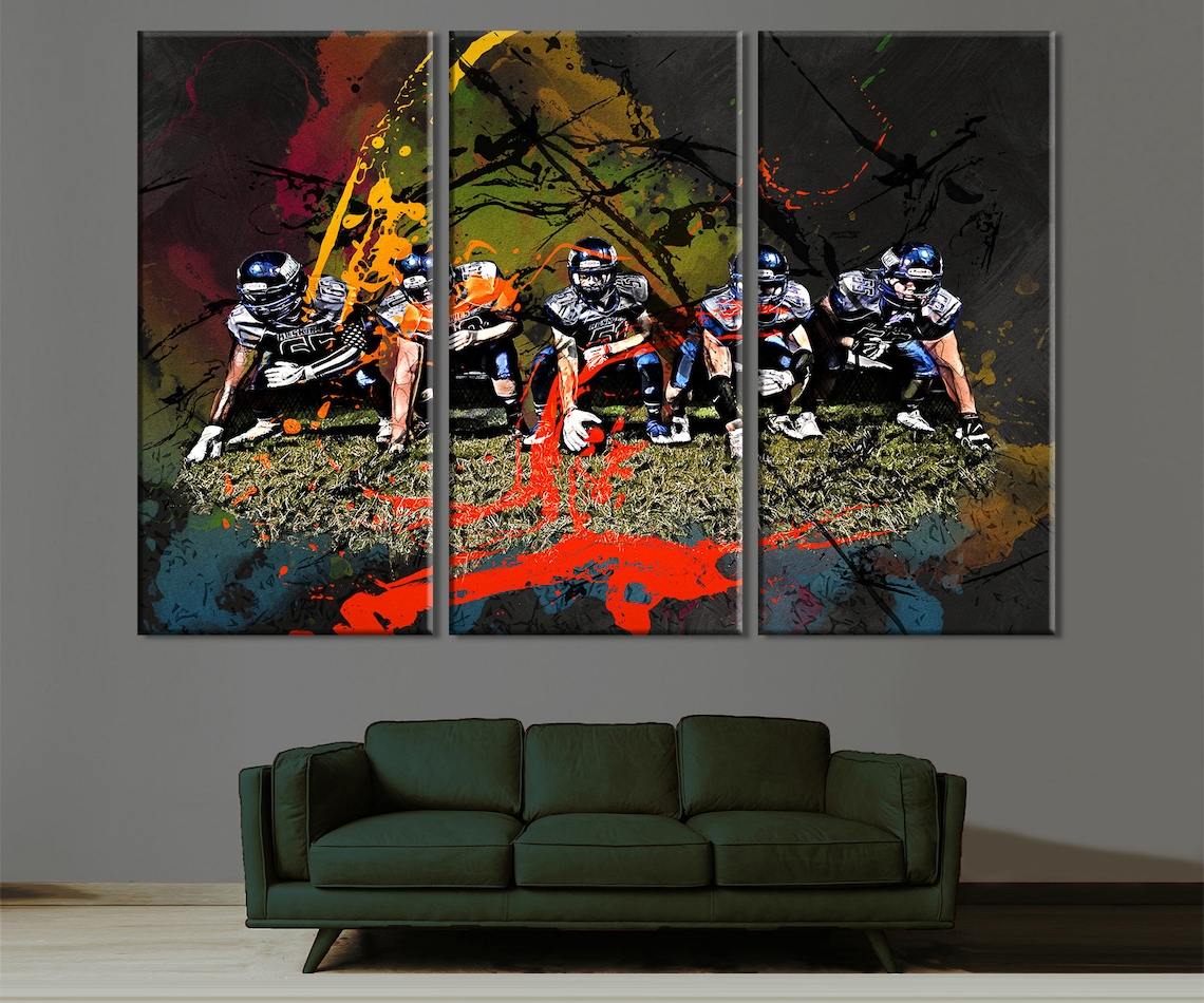 Football Team Canvas Art Football Wall Decor Football Print - Etsy