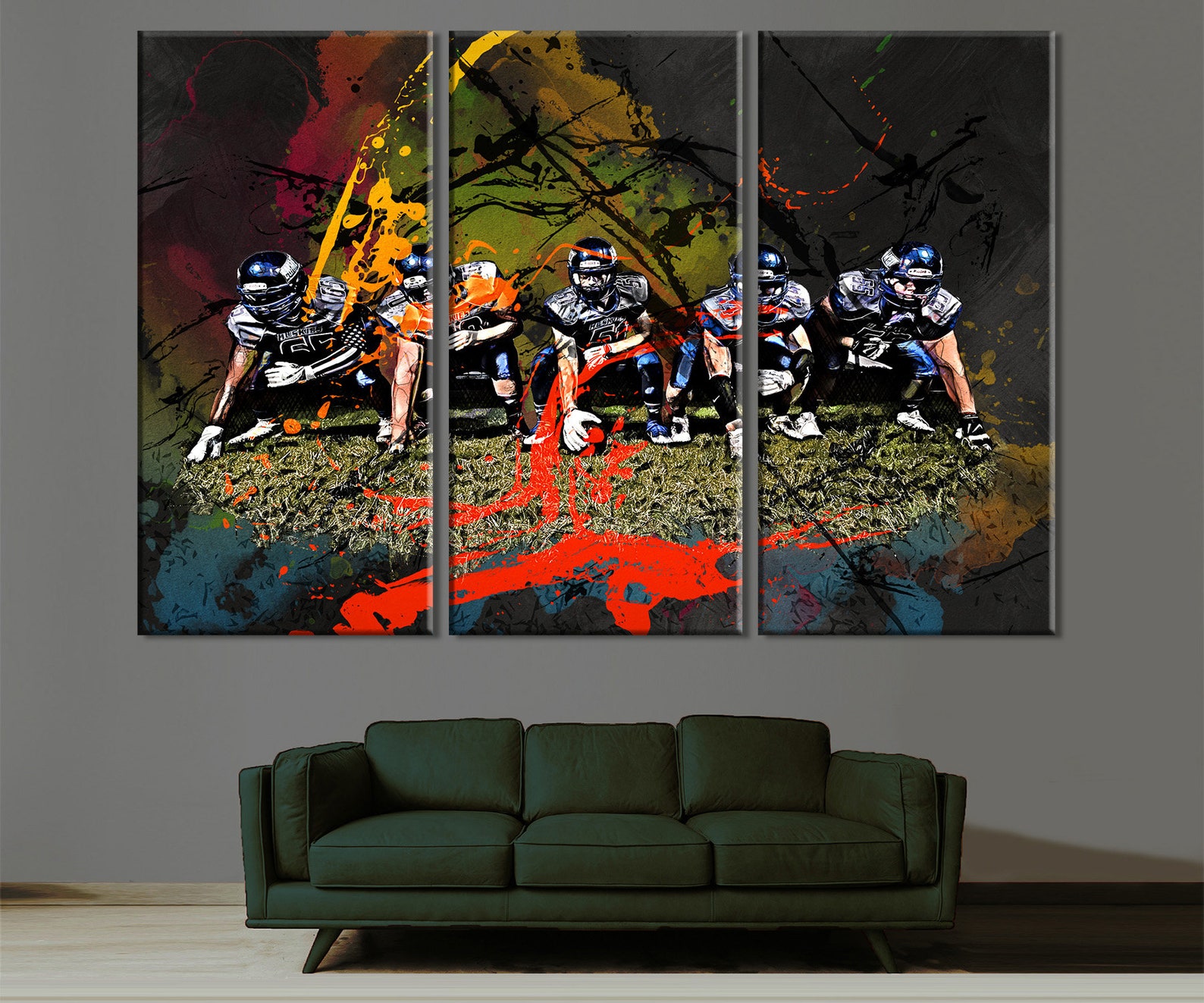 Football Team Canvas Art Football Wall Decor Football | Etsy