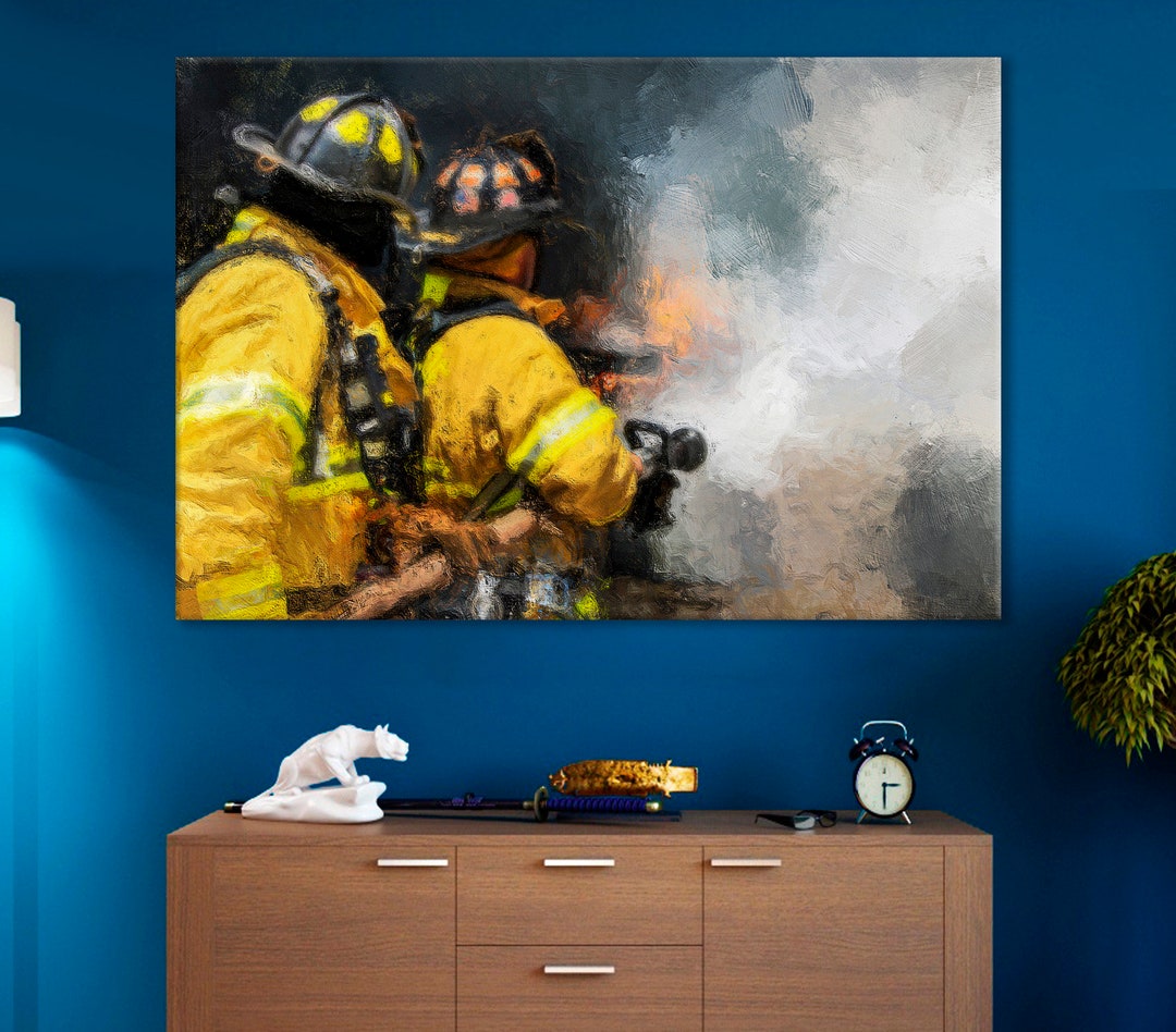 Firefighters Artwork/fire Department Wall Decor/firefighter Wall Print ...