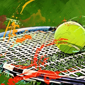 Tennis Canvas Art, Tennis Racquet Wall Decor, Tennis Canvas Print ...