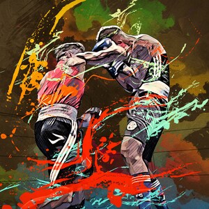 Boxing Canvas, Boxing Print, Motivation Wall Art, Ring Room Decor ...