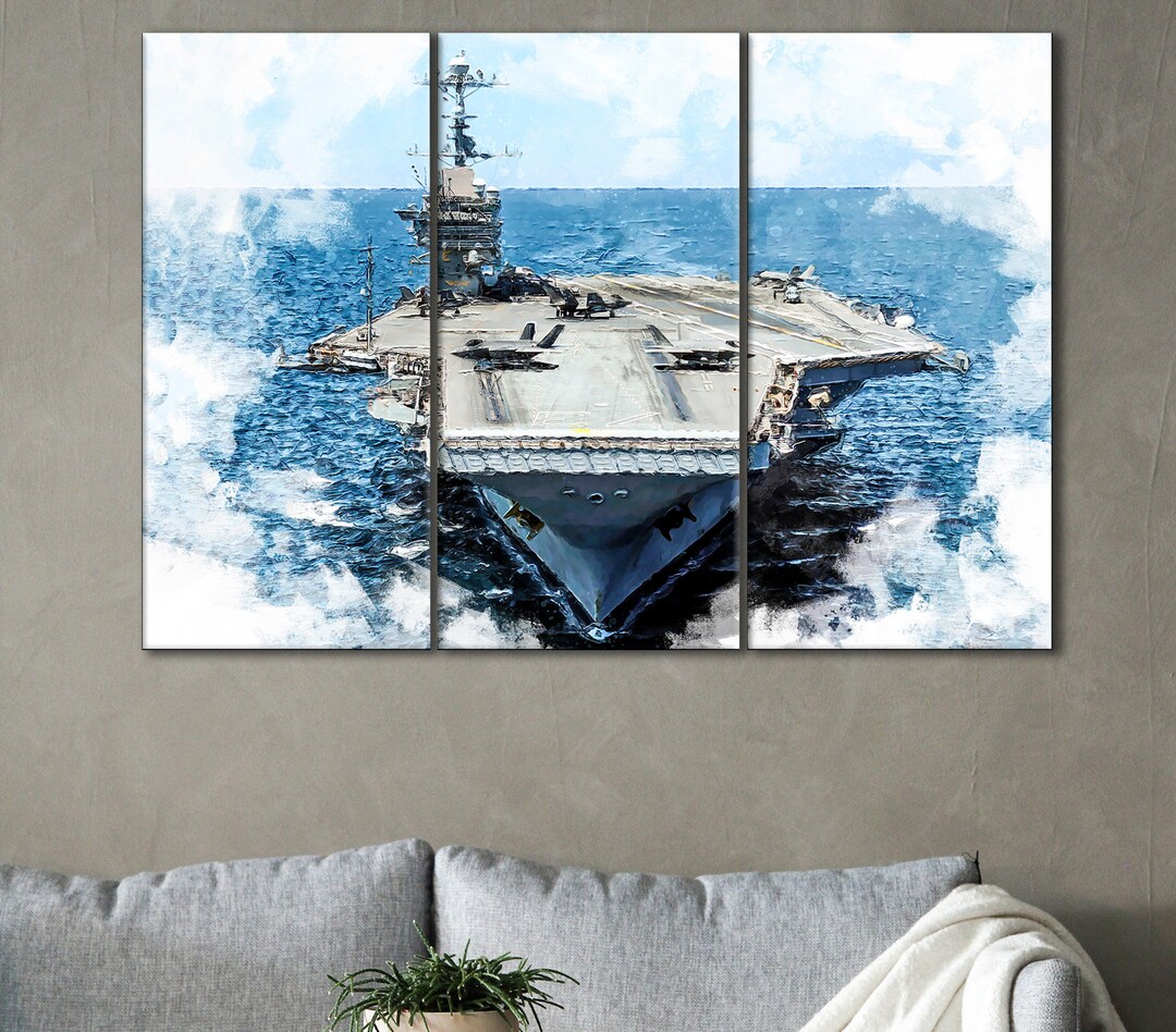 USS George Washington Artwork, Aircraft Carrier Decor, Warship Poster ...