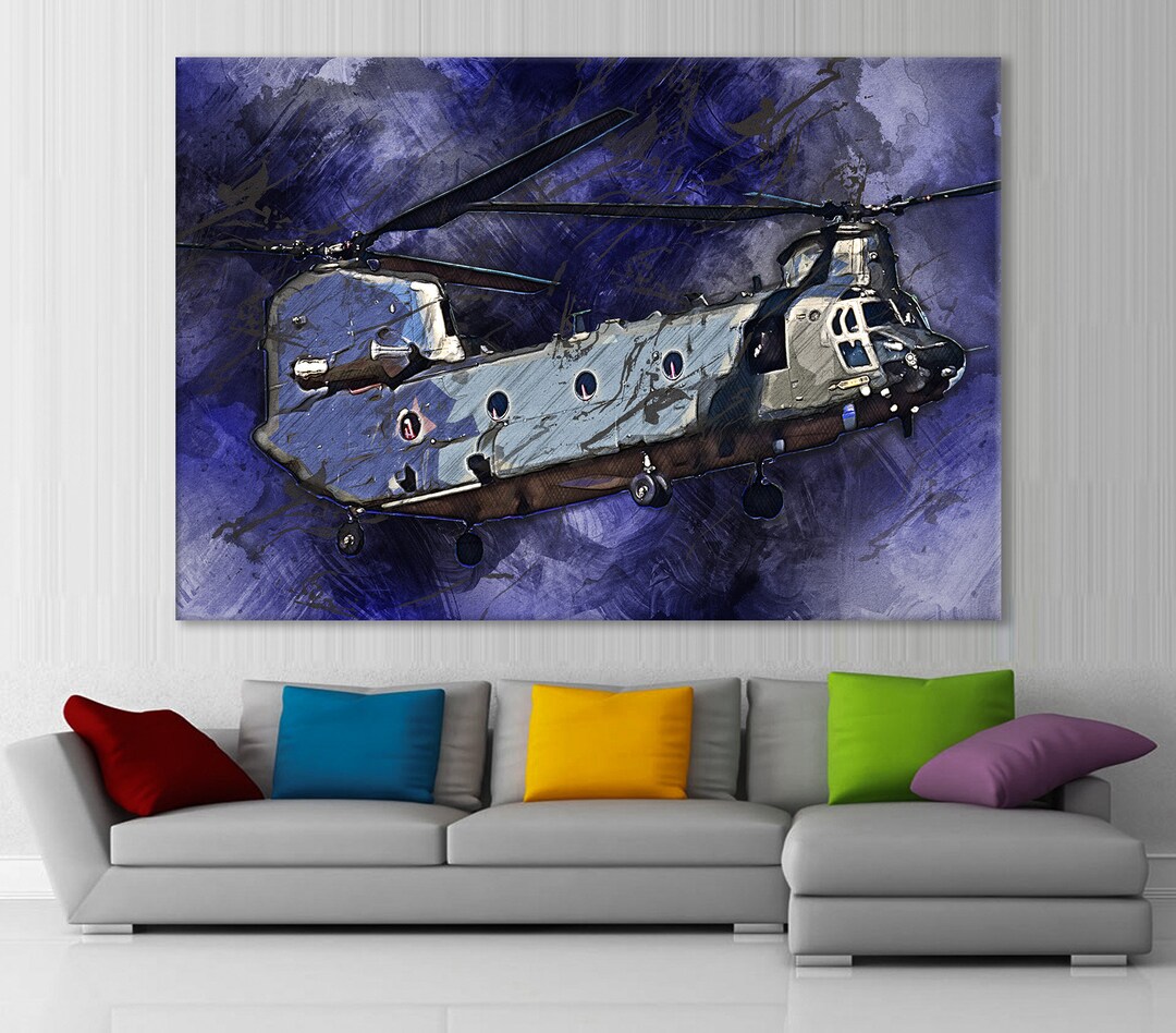 Boeing CH-47 Chinook Canvas Print: Helicopter Wall Decor - Etsy
