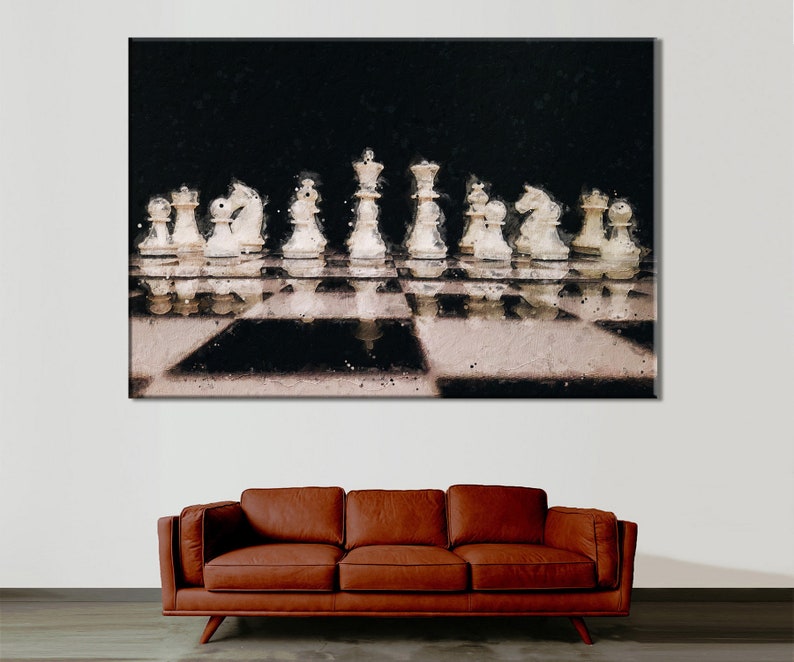 Chessboard Canvas Print Chess Wall Decor Checkerboard Art - Etsy