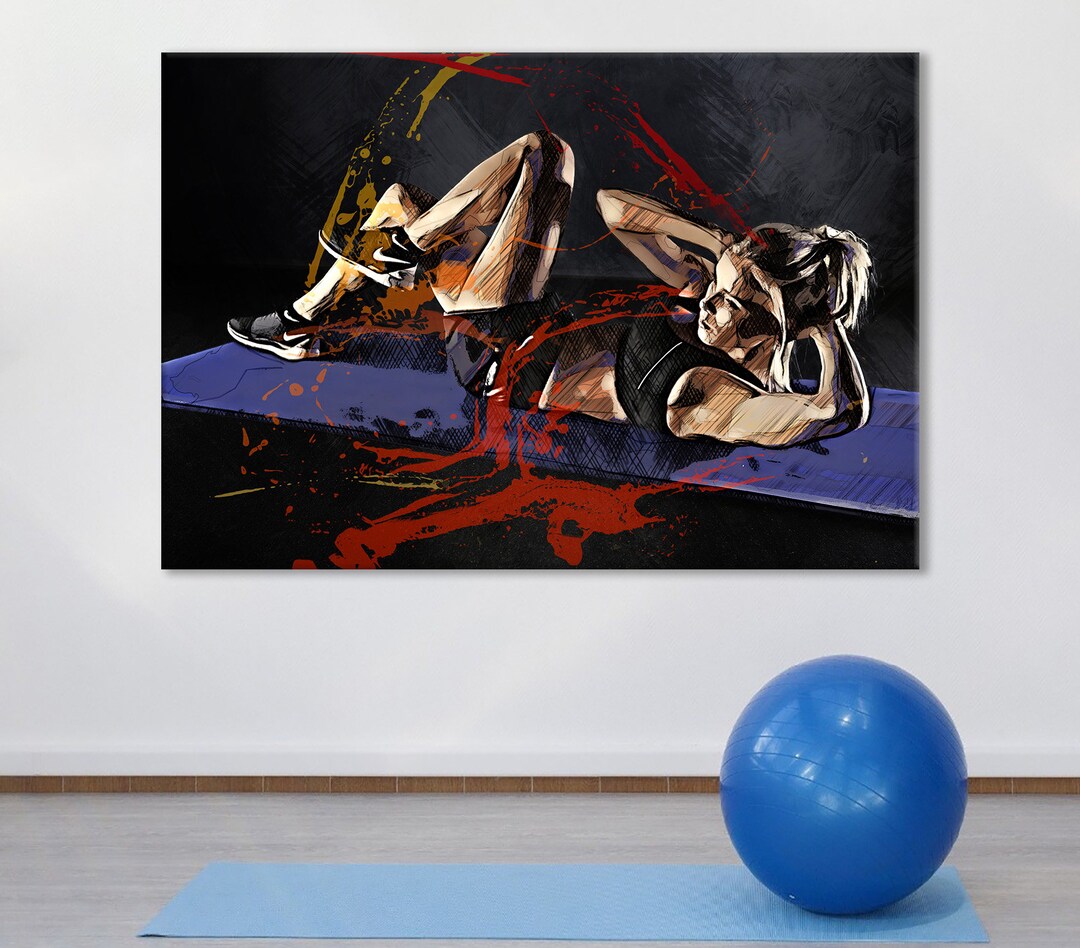 Fitness Girl Print, Workout Print, High Quality Canvas Print, Fitness ...