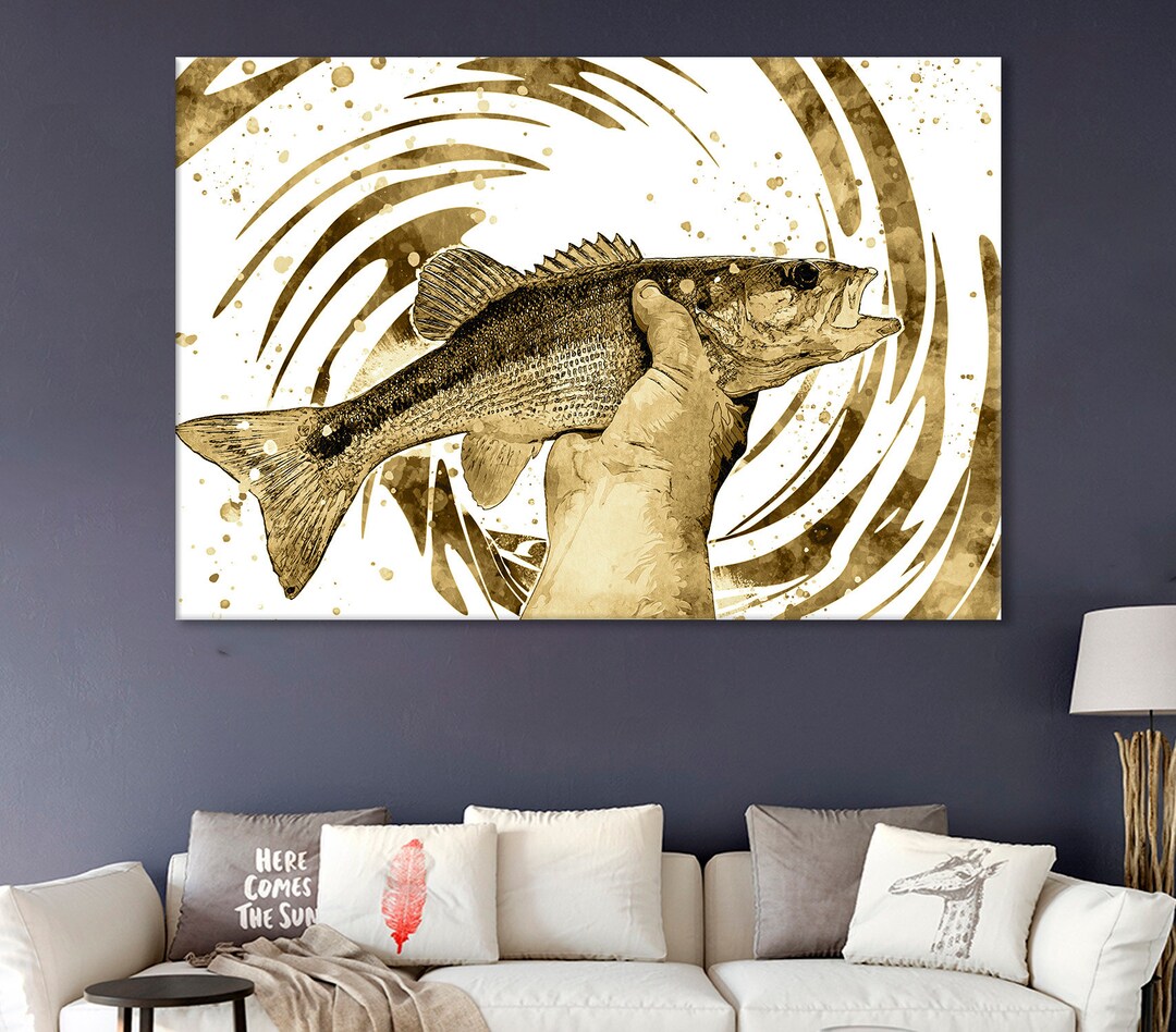 Spotted Bass Print, Bass Digital Painting, Fish Digital Art, Spotted ...