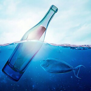 Letter in a Bottle Oil Painting Canvas, Message in a Bottle Wall Decor ...