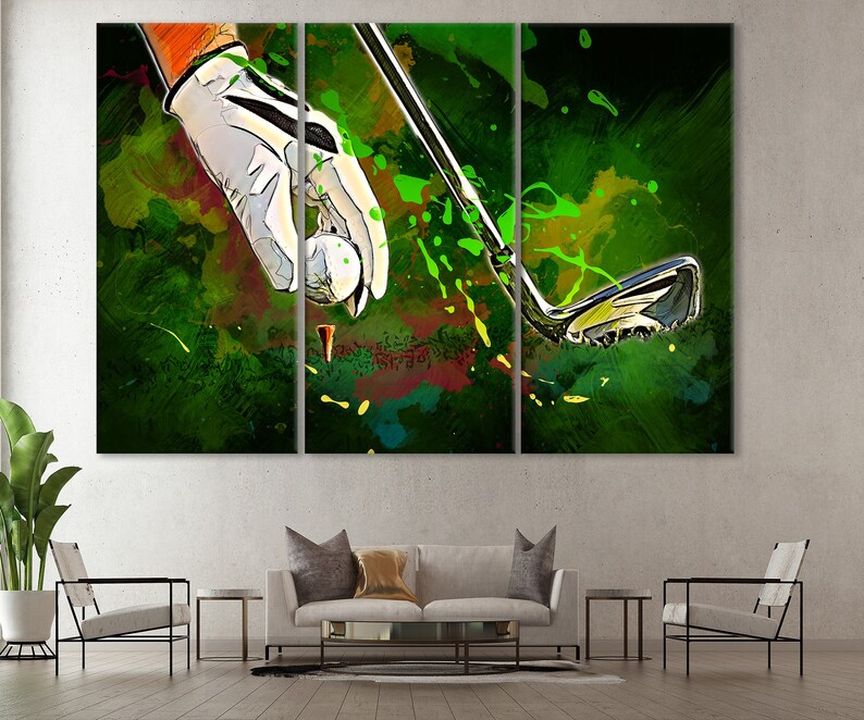Golf Canvas Golf Wall Art Golf Print Golf Room Decor Golf | Etsy