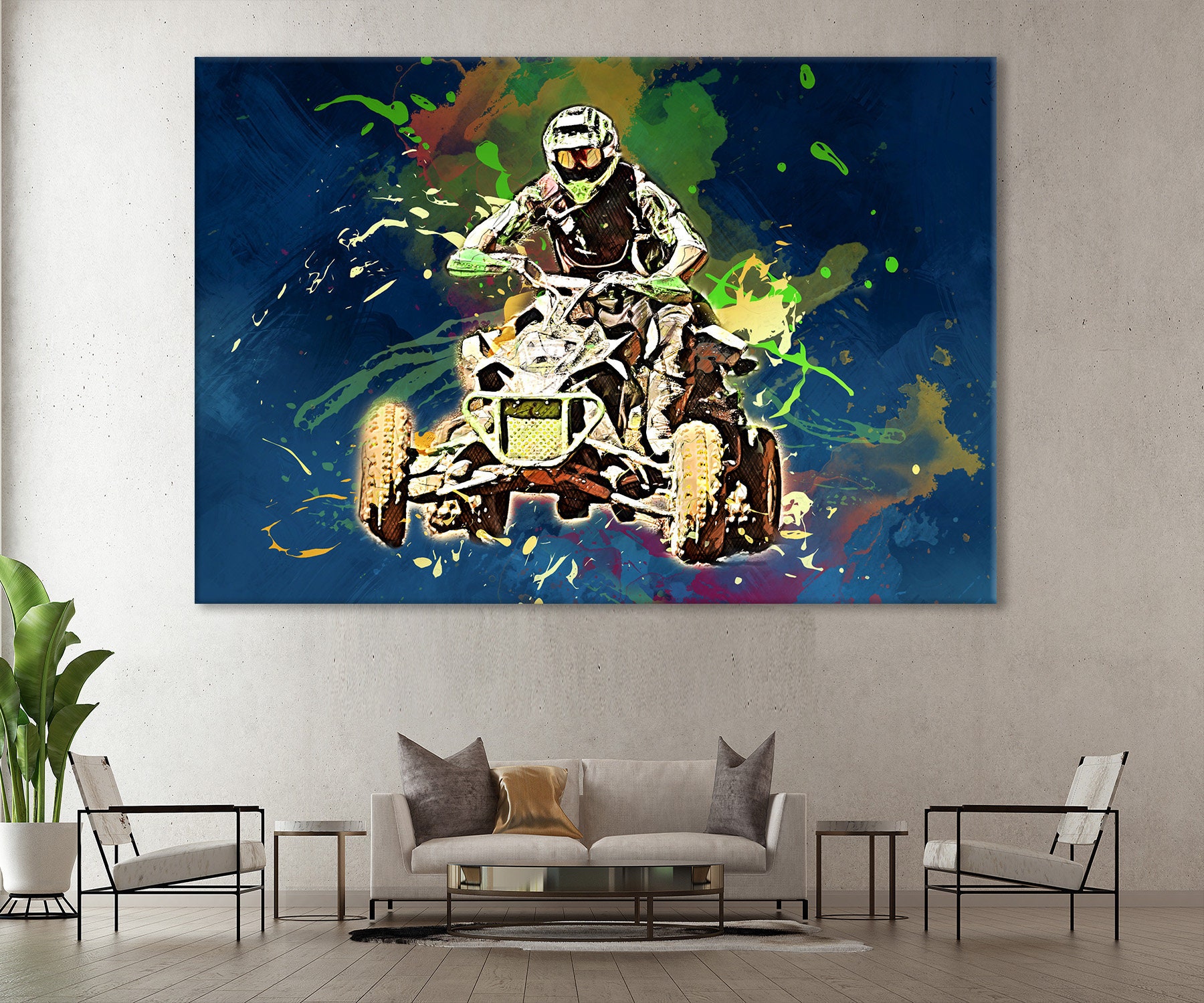 Quad ATV Canvas ATV Quad Bike Print Motocross Wall Decor | Etsy