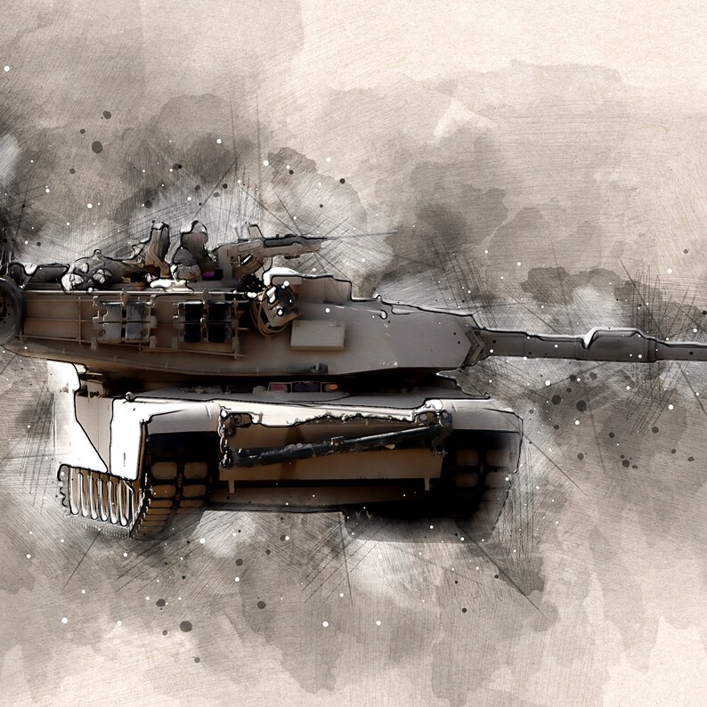 M1A1 Abrams Canvas Print Abrams Poster Tank Wall Decor Army | Etsy