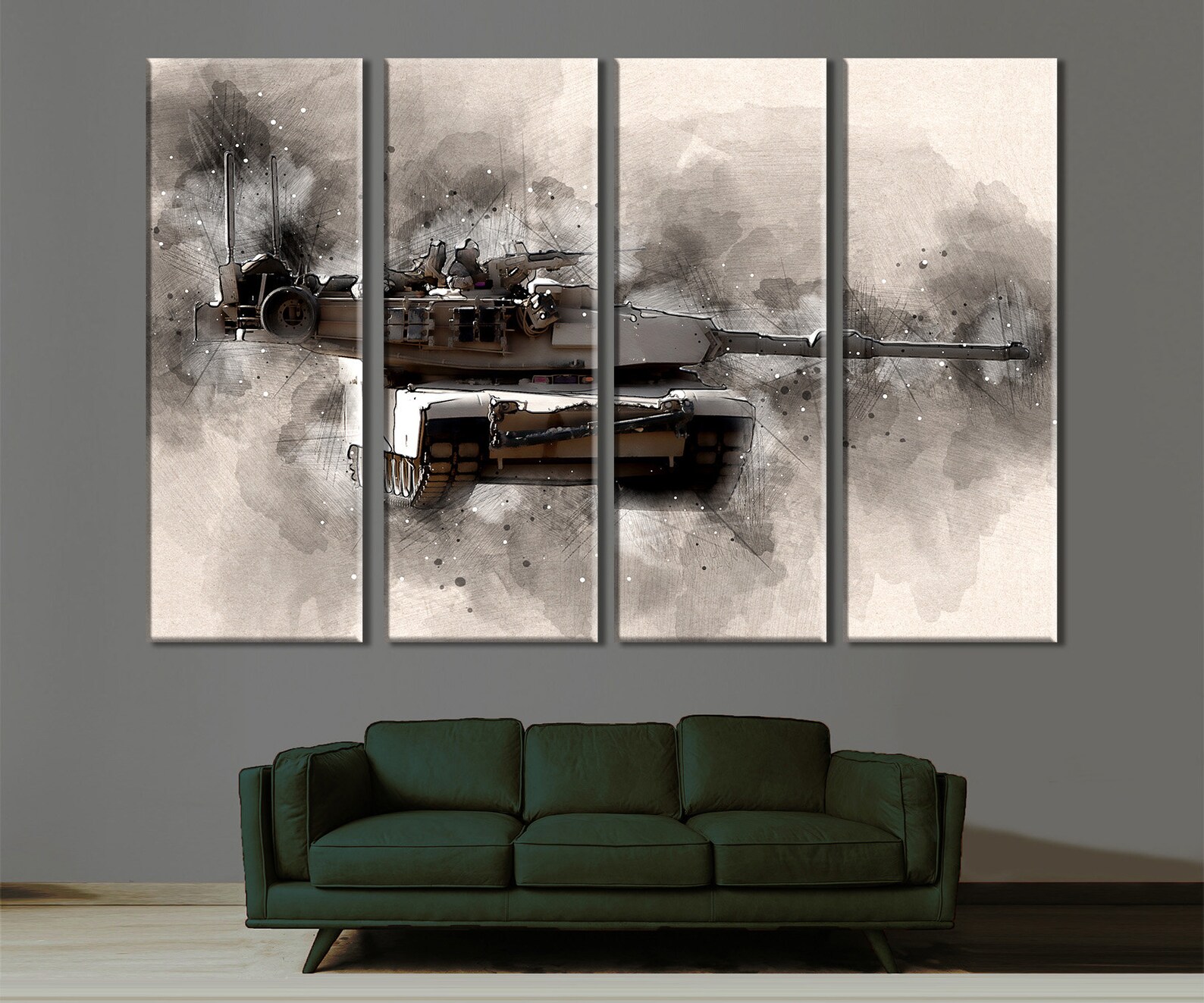 M1A1 Abrams Canvas Print Abrams Poster Tank Wall Decor Army | Etsy