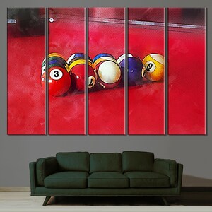 Pool Table Canvas Art, Billiards Wall Art, Billiards Print, Pool Hall ...
