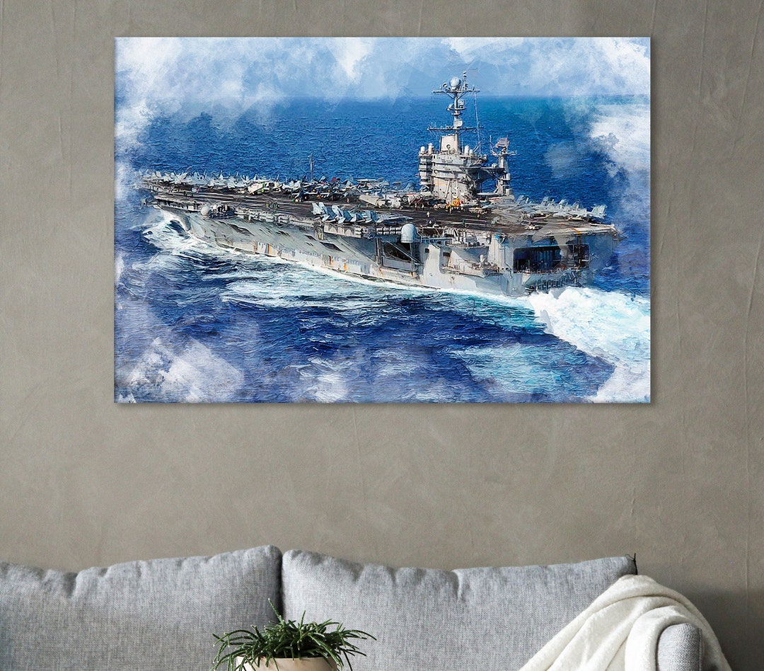 USS George Washington Artwork, Aircraft Carrier Decor, Warship Poster ...