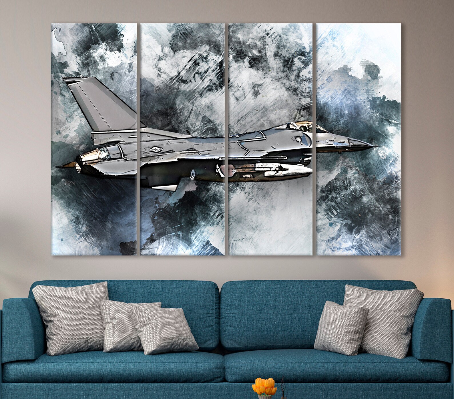 General Dynamics F-16 Fighting Falcon Canvas F-16 Wall Decor | Etsy
