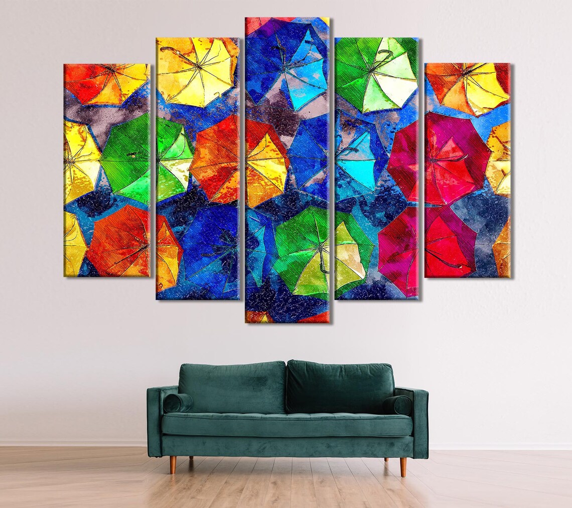 Umbrella CanvasAbstract Print Abstract Wall Decor Painting | Etsy