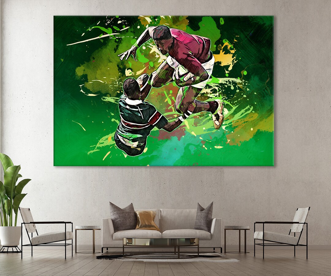 Rugby Canvas Art, Rugger Print, Sports Room Decor, Rugby Fan Gift, Boy ...
