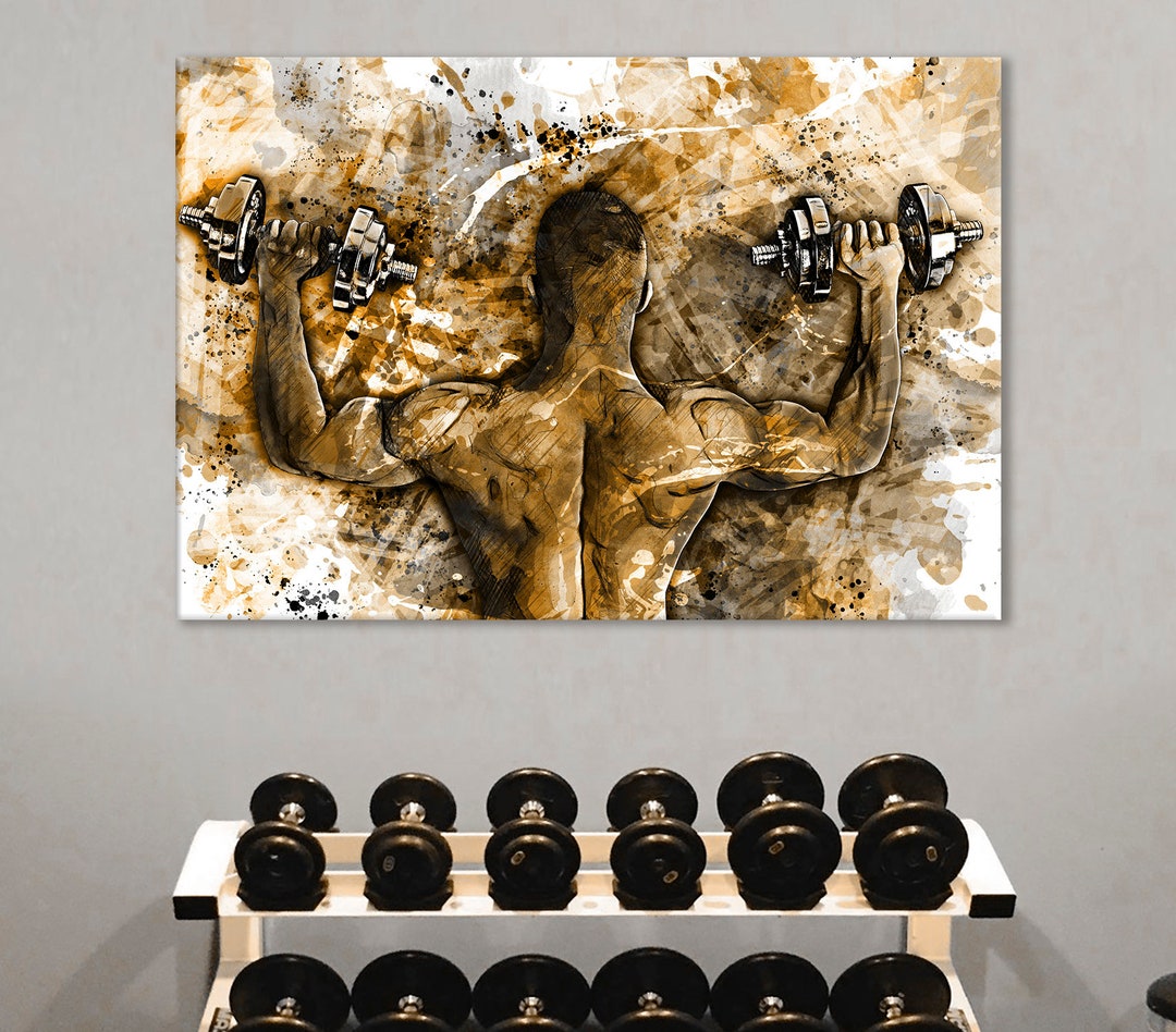 Dumbbells Wall Art, Athlete Print, Bodybuilder Poster, Motivation ...