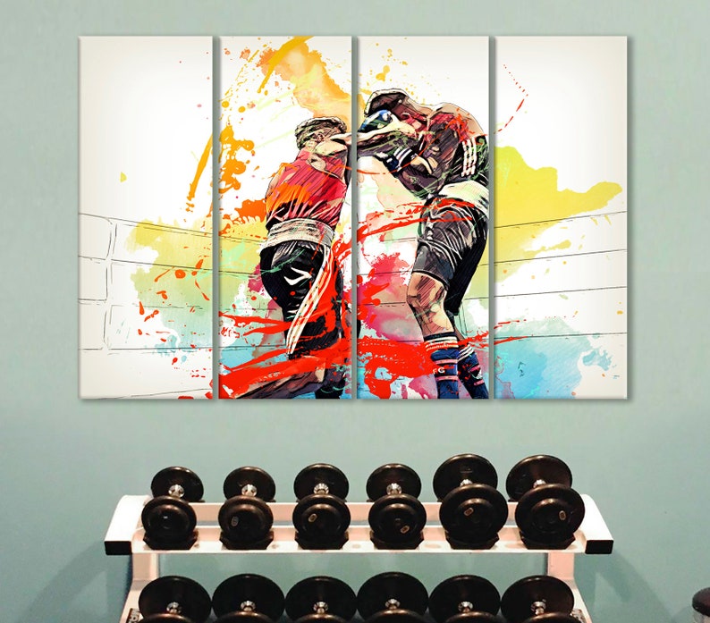 Boxing Canvas Boxing Print Motivation Wall Art Ring Room - Etsy
