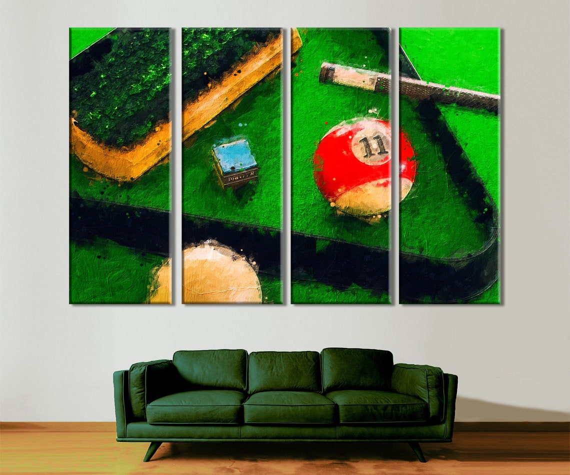 Billiards Pool Canvas Pool Table Wall Art Billiards Print | Etsy