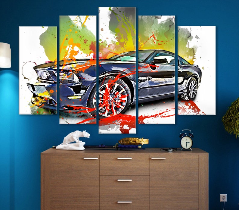 Ford Wall Decor Ford Mustang Digital Painting Boy Room - Etsy