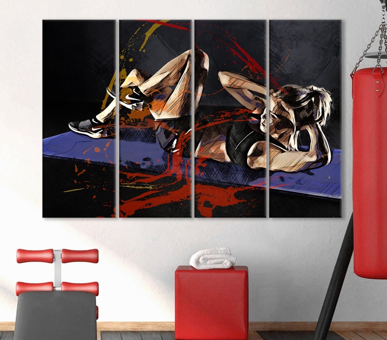Fitness Girl Print Workout Print High Quality Canvas Print | Etsy