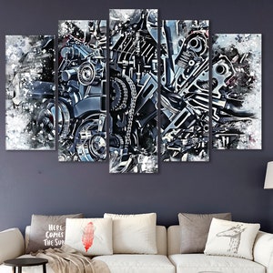 Engine Canvas, Motor Wall Art, Auto Mechanic Gift, Auto Repair Shop ...