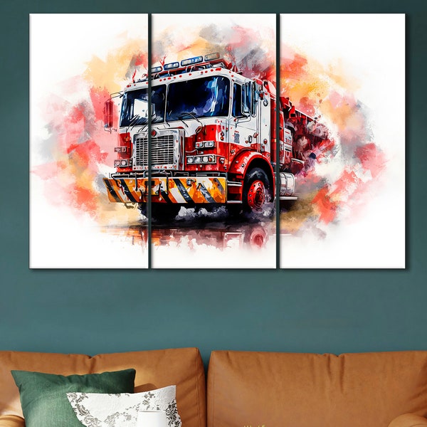 Canvas Firefighter Wall Art - Etsy