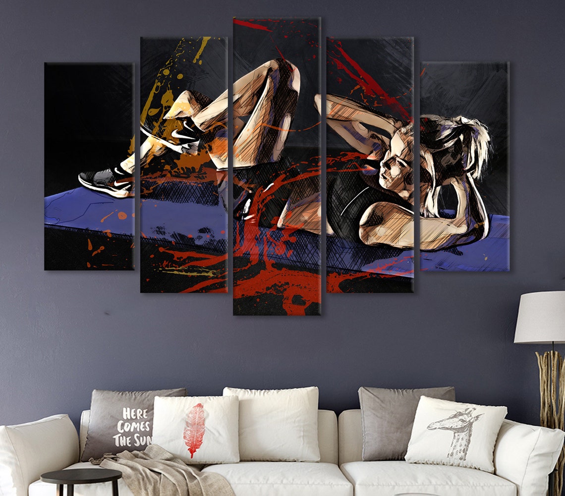 Fitness Girl Print Workout Print High Quality Canvas Print | Etsy