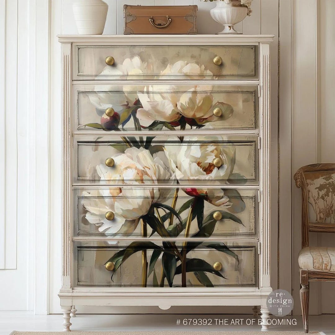 THE ART of BLOOMING A1 Decoupage Fiber by Redesign With Prima - Etsy