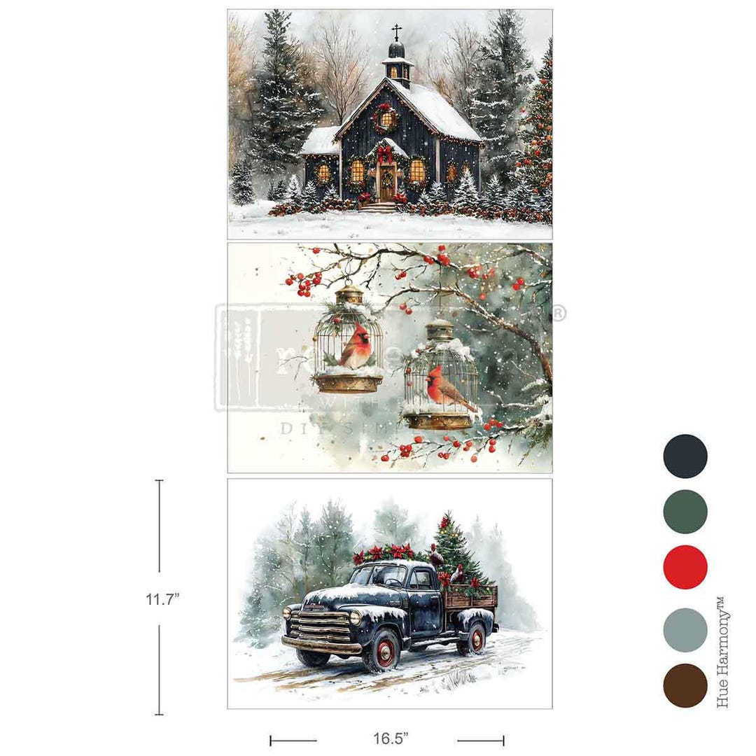 CHRISTMAS BLESSINGS A3 Decoupage Fiber by Redesign With Prima - Etsy